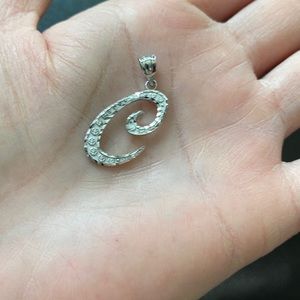 Element Shine | Jewelry | 925 Sterling Silver Cursive Initial Letter C ...
